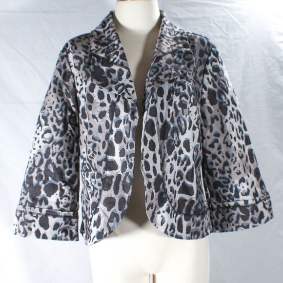 Fashion Bug | Jackets & Coats | Vintage Y2k Blue Gray Leopard Animal ...